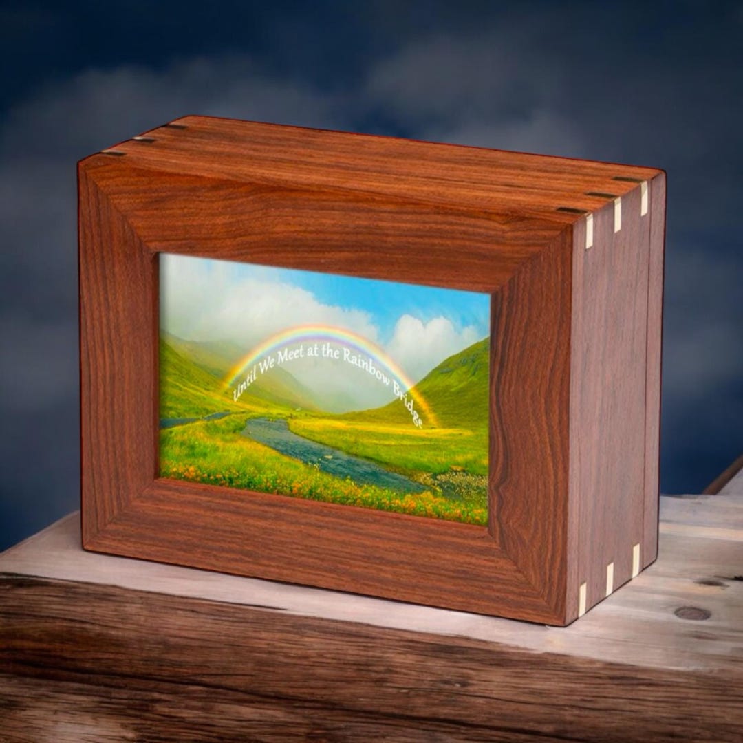 Rosewood Photo Frame Urn With Brass Accents – Pet Memorial Photo Frame ...