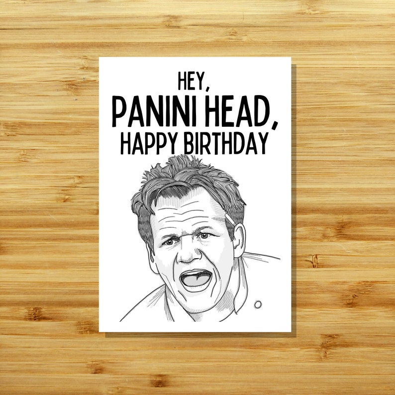 A Birthday Card Inspired by Gordon Ramsay From 'kitchen | Etsy