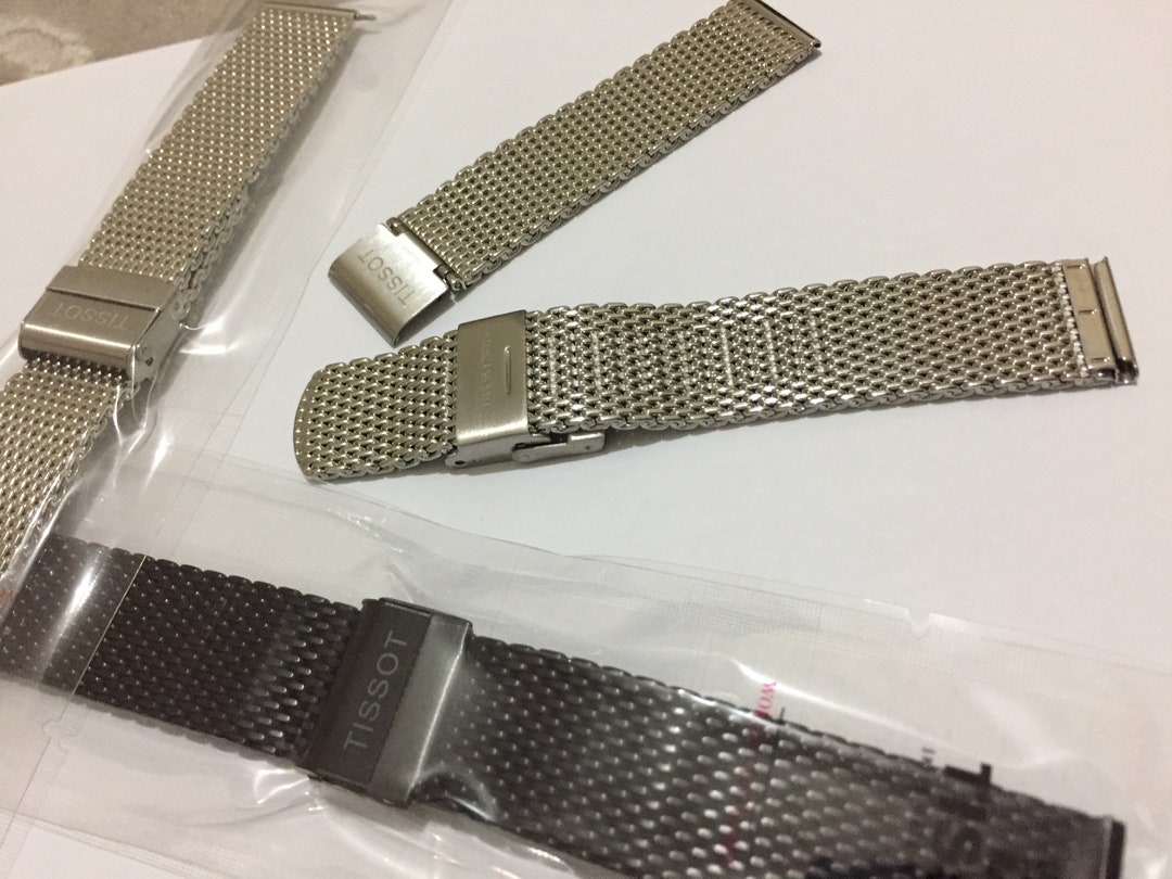 Tissot 20-21-22 Mm Silver and Black Jewellery Straps With Safety Clasp ...
