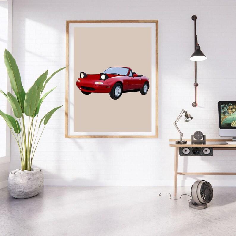 Mazda Miata MX5 Minimalistic Illustration Digital Wall Art - Etsy