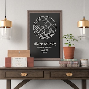 Personalised Where We First Met Map Print Couple Print - Etsy