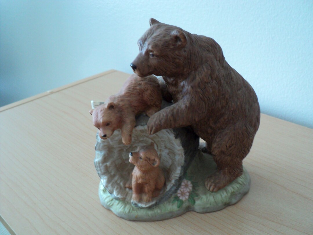 Home Interiors # 1435 Bear & Cubs Figurine/decoration - Used - Etsy