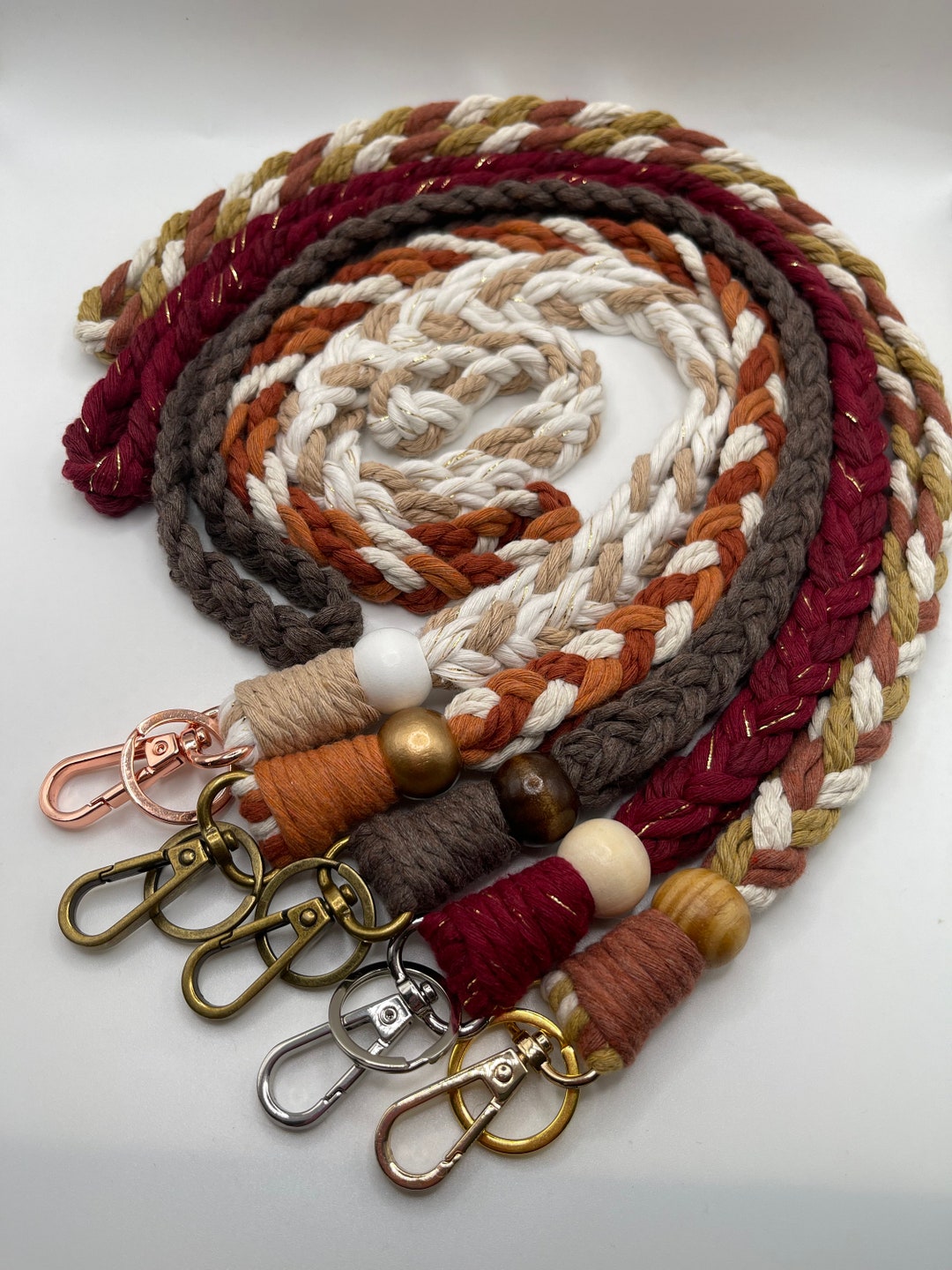 CUSTOM! Macrame Lanyard , Braided Lanyard for ID and Keys ,macrame ...