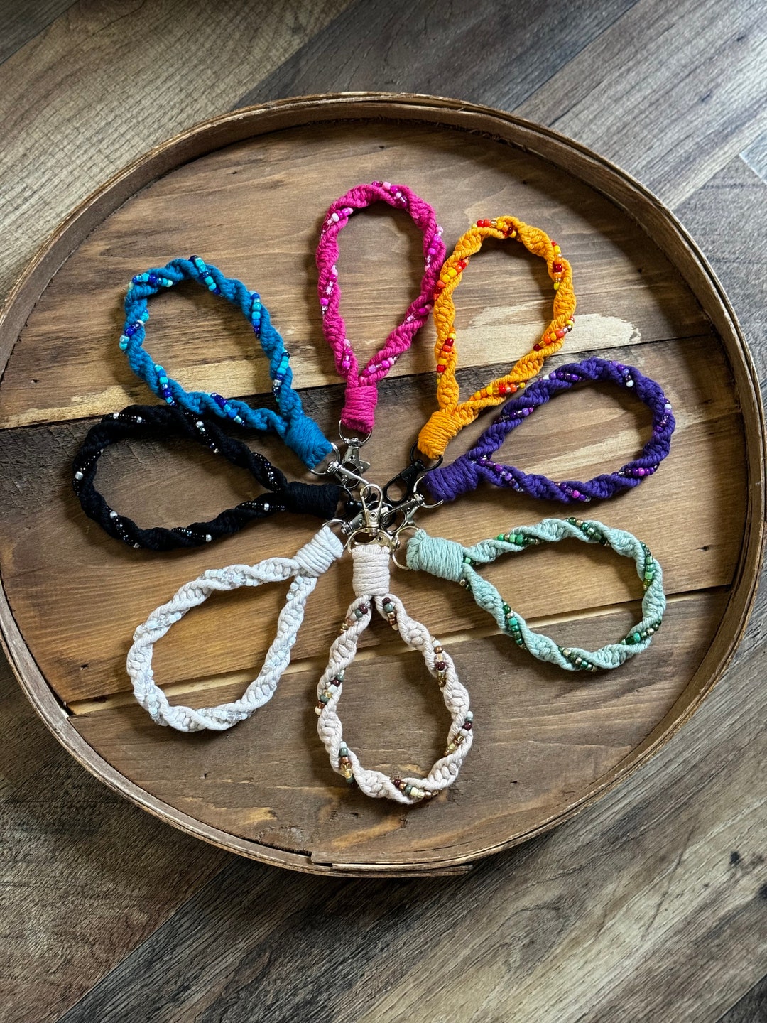 Beaded Wristlet Keychain Key Fob Holder - Etsy