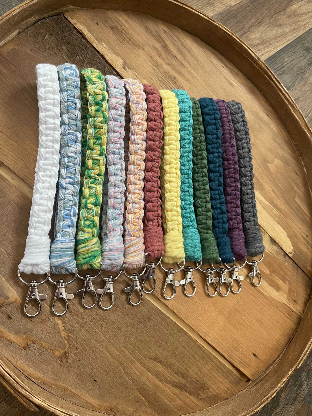 CUSTOM Macrame Keychain, Braided Key Fob Lobster Claw Keychain ...