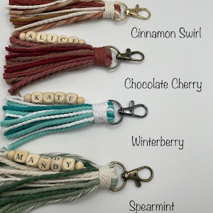 Personalized Keychain, Purse Accessory , Small Gift , Macrame Keychain ...