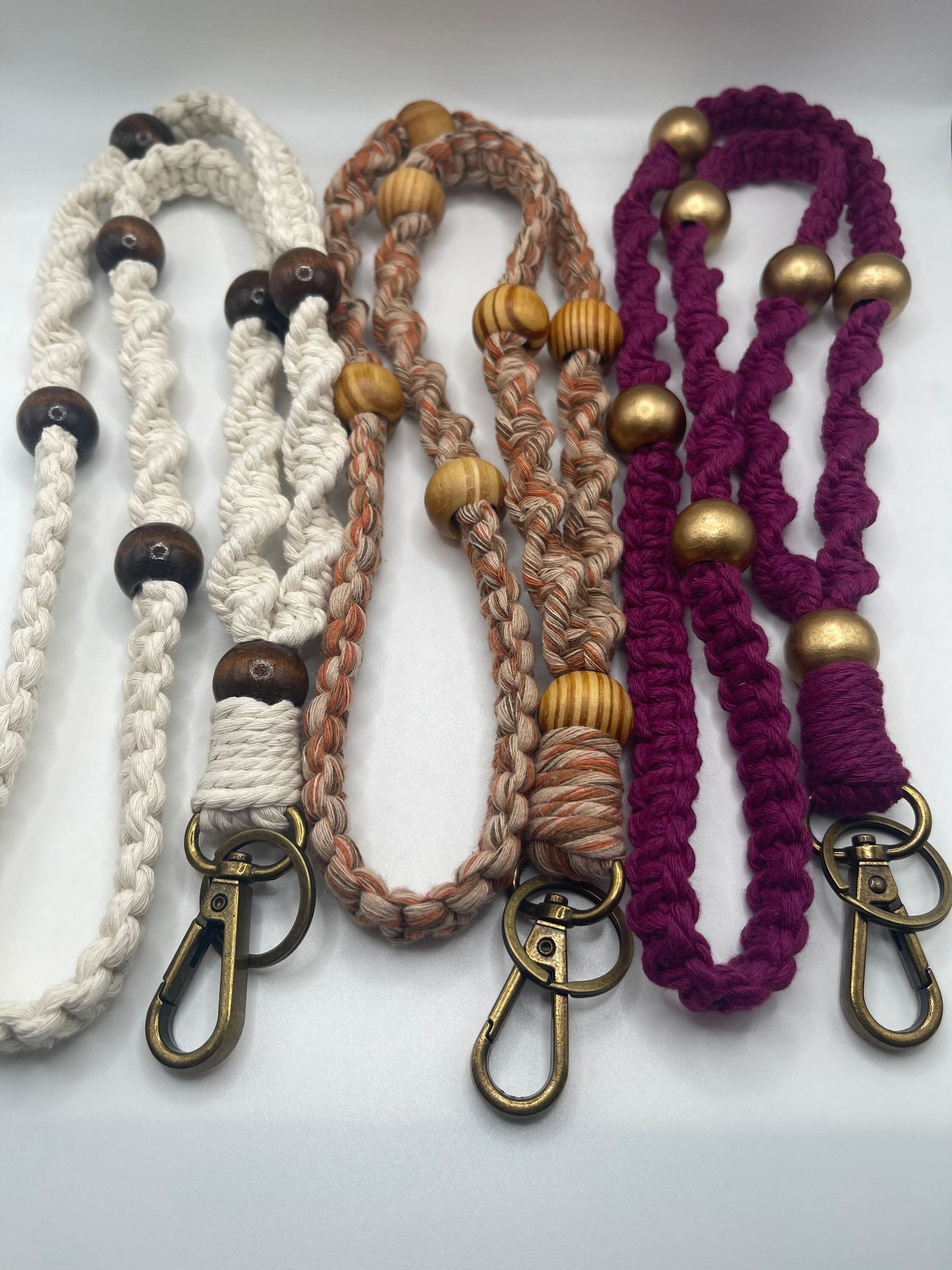 CUSTOM Macrame Lanyard Beaded Lanyard Handmade Gift - Etsy
