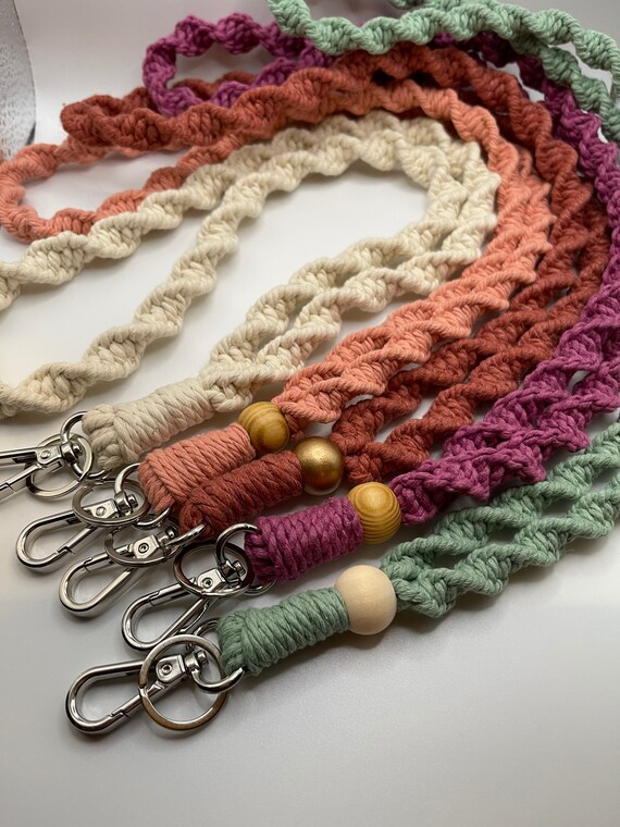 CUSTOMIZE Macrame Lanyard Beaded Lanyard Handmade Gift - Etsy