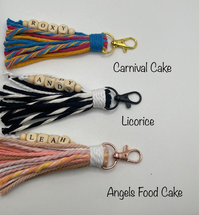 Personalized Keychain, Purse Accessory , Small Gift , Macrame Keychain ...