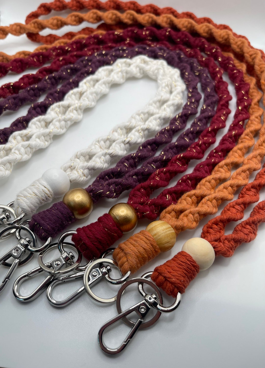 CUSTOMIZE! Macrame Lanyard , Beaded Lanyard , Handmade Gift , Custom ...