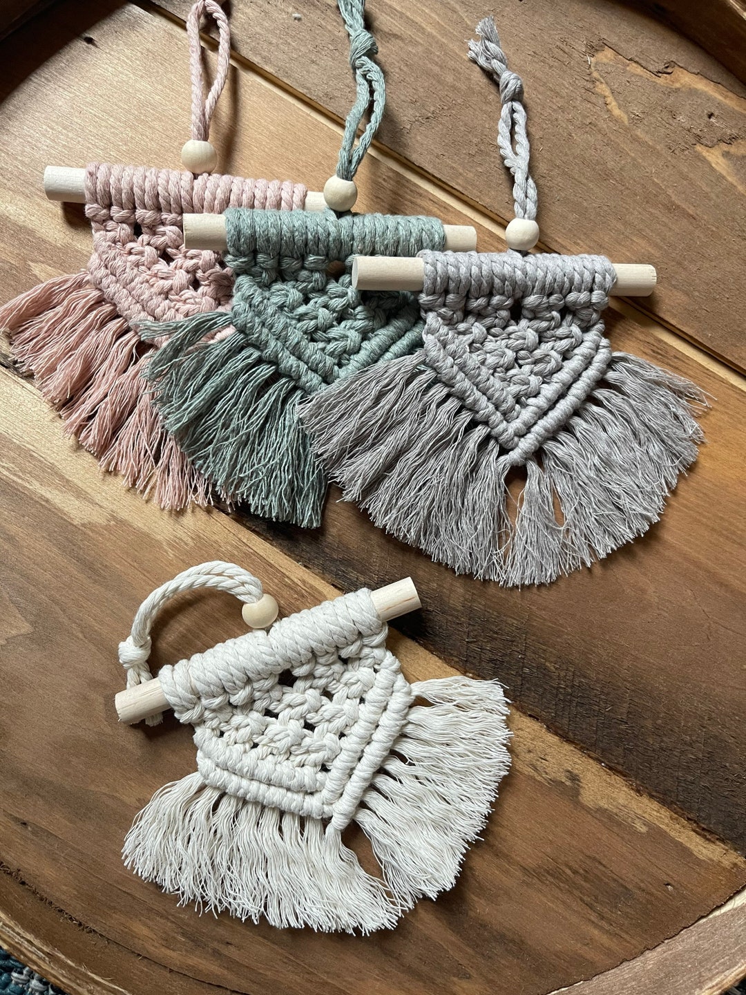 Mini Macrame Wall Hanging , Macrame Car Charm, Wall Decor, Boho ...