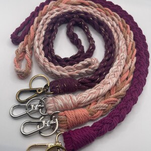 CUSTOM Macrame Lanyard Braided Lanyard for ID and Keys - Etsy