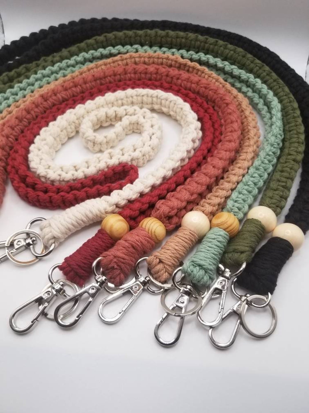 CUSTOMIZE! Macrame Lanyard , Beaded Lanyard , Handmade Gift , Custom ...