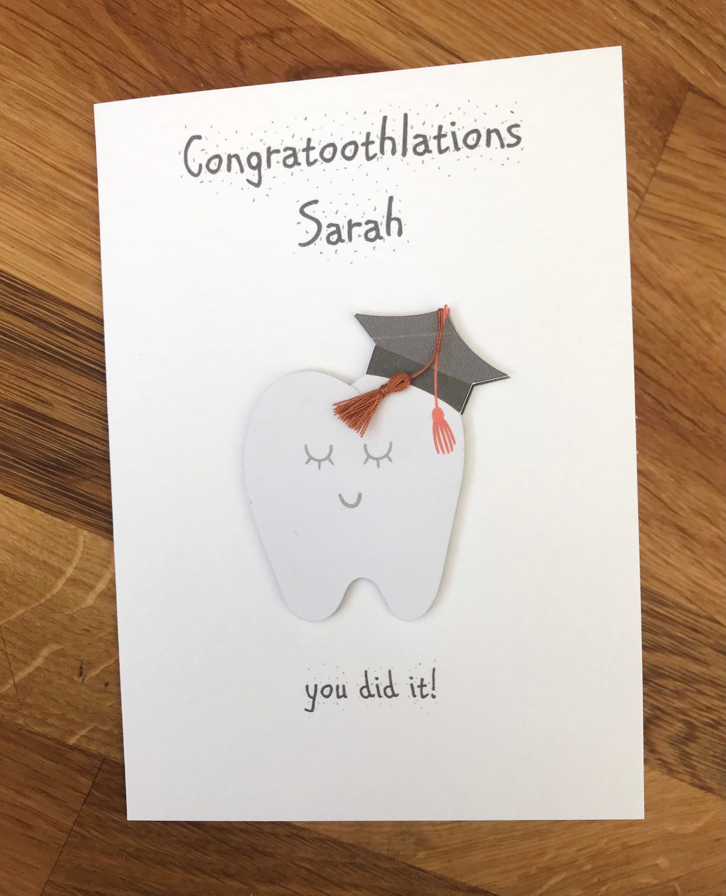 Personalised Dental Graduation Congratulations Card Passing | Etsy