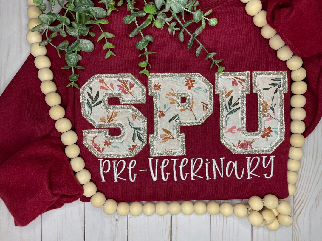 Double Applique School Initials Embroidered Sweatshirt School - Etsy