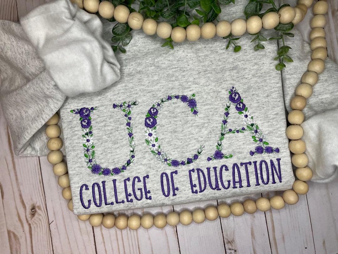 CUSTOM Floral Embroidered College Sweatshirt, College Sweatshirt ...