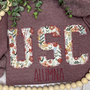 Custom College Initials Mascot Embroidered Sweatshirt, College Pride ...