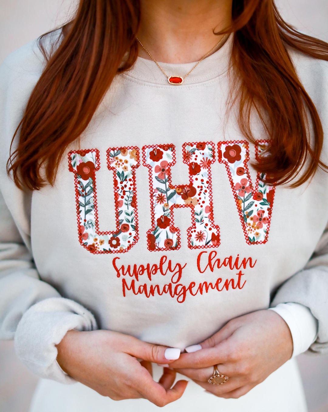 Custom College Initials Mascot Embroidered Sweatshirt, College Pride ...