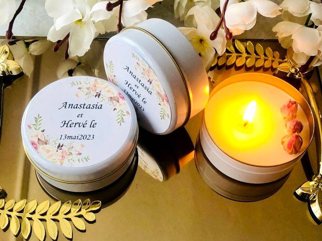 1 100pcs Personalized Candle Wedding Favor For Guests In Bulk