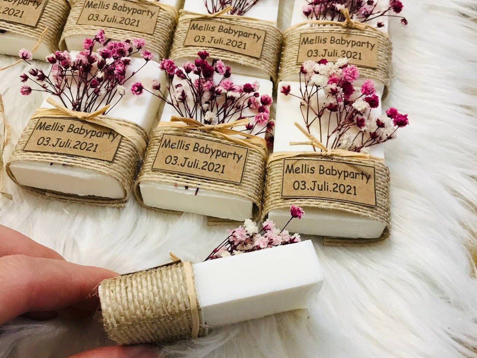 1-100pcs Personalized Wedding Shower Rustic Guest Soaps Birthday Party ...