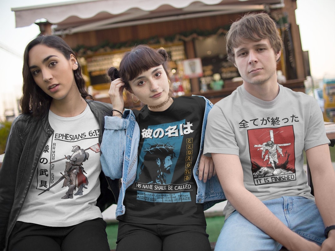 90s Anime T-shirt Christian Streetwear Isaiah 9:6 Religious Anime Style ...