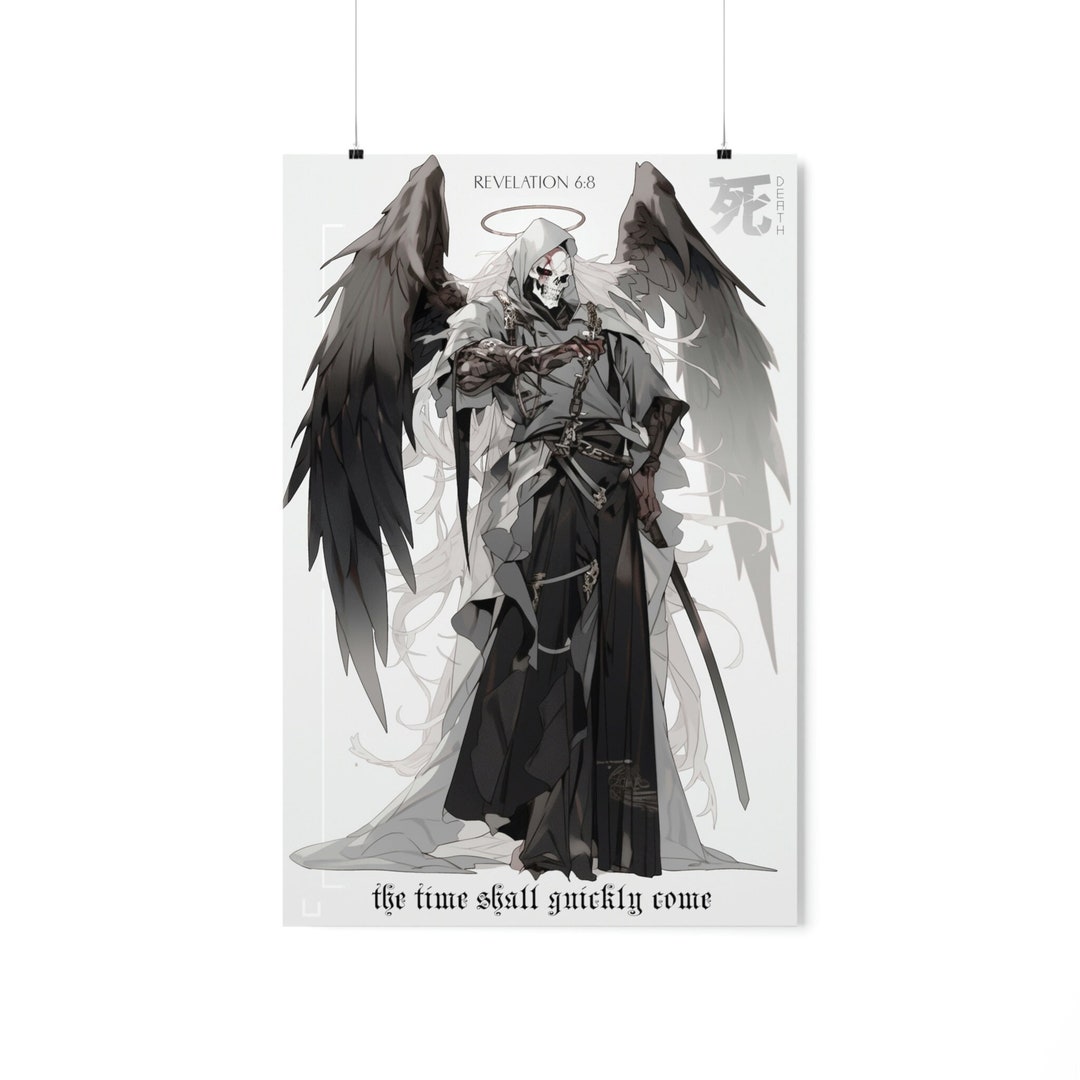 Angel of Death Anime Poster - Revelation 6:8 / Anime-style Christian ...