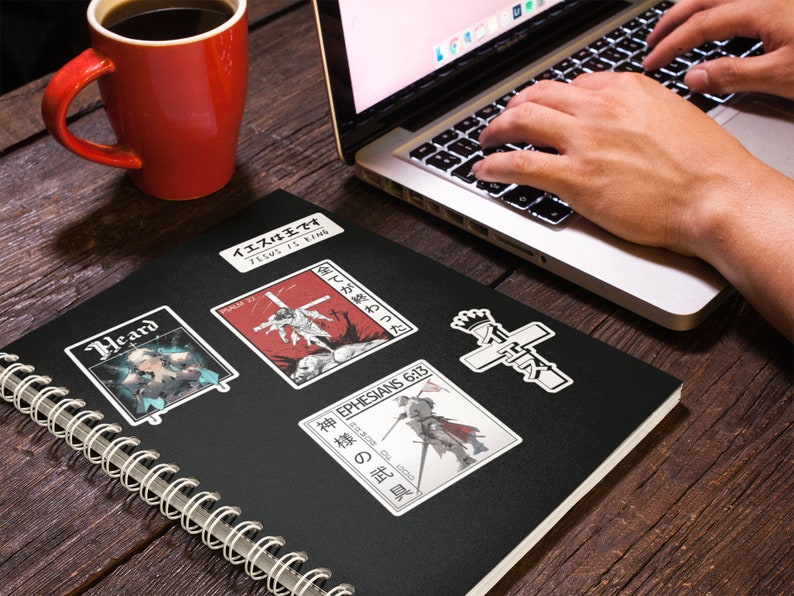 Anime-style Christian Sticker Pack - 5 Christian Anime Laptop Stickers ...