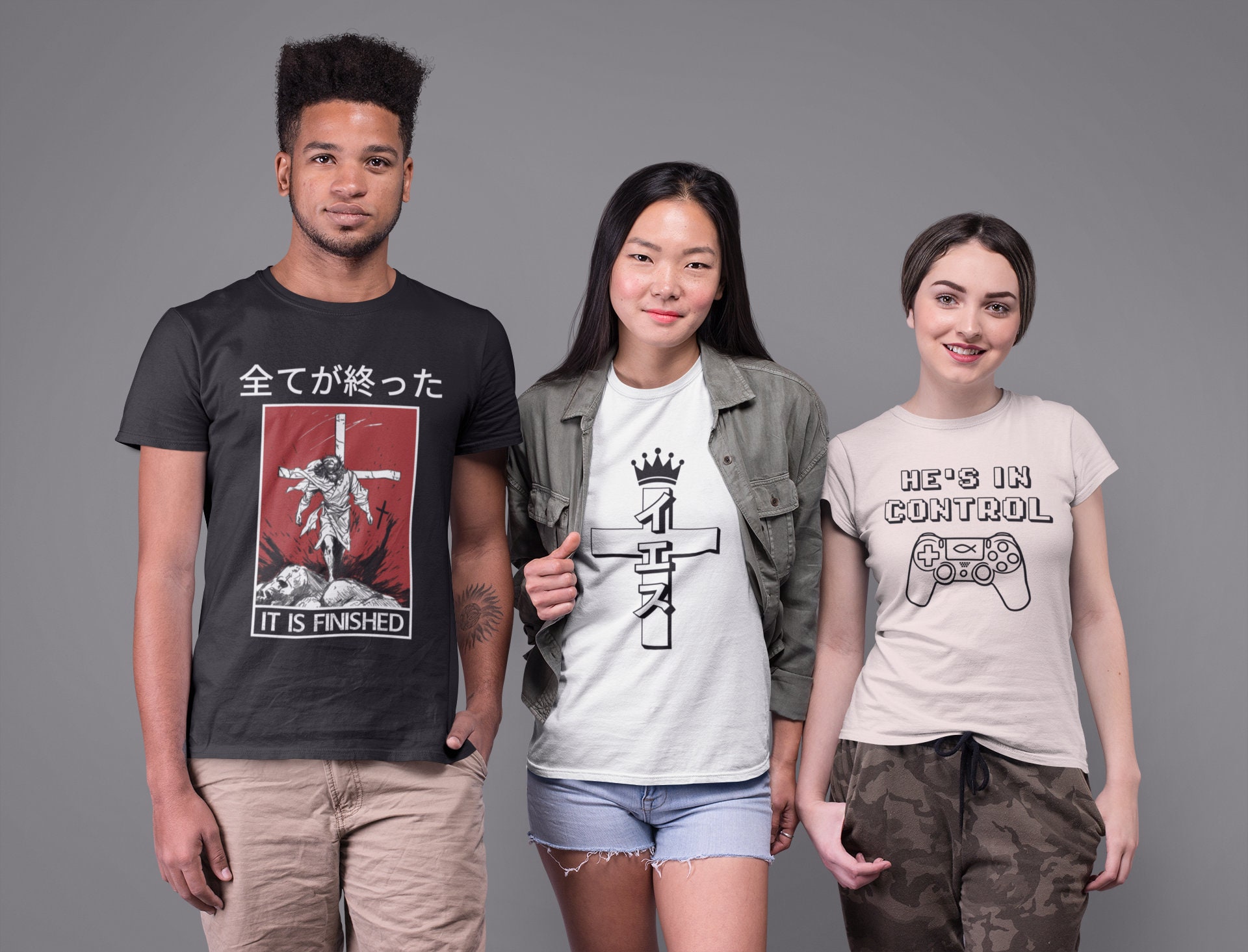 Christian Retro Gaming Shirt he's in Control / Christian Gaming Gift ...