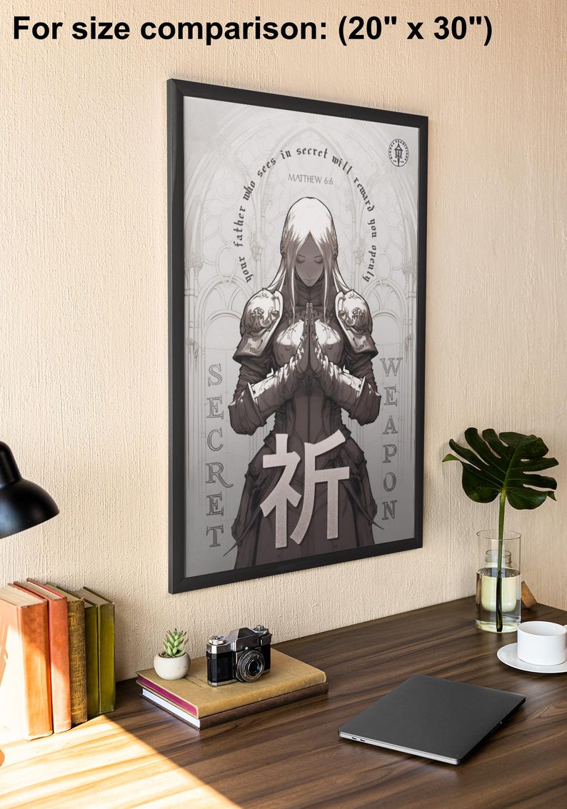 Anime Prayer Warrior Aesthetic Print "secret Weapon" Christian Anime ...