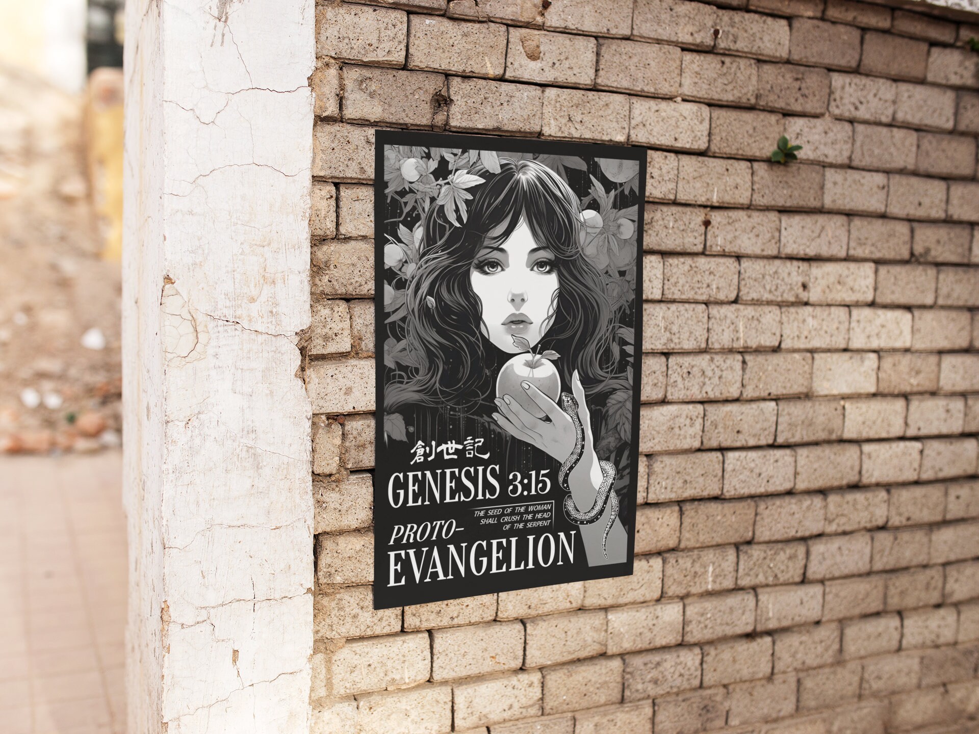 Retro Bible Print Genesis Evangelion Anime Print Bible Cyberpunk Anime ...