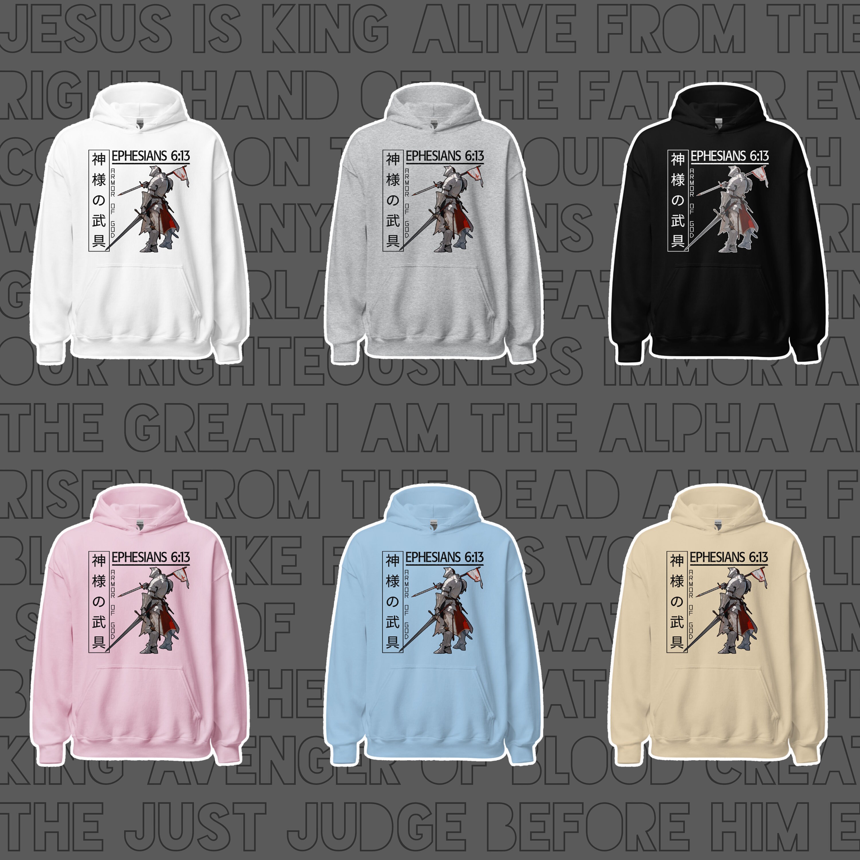 Christian Anime Hoodie Armor of God Bible Hoodie Anime Hoody Gift Bible ...