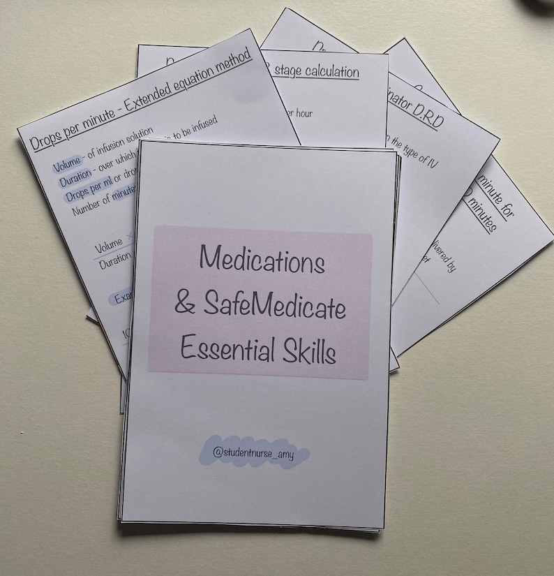 DIGITAL Medicine Management Safe Medicate Flashcards Student | Etsy