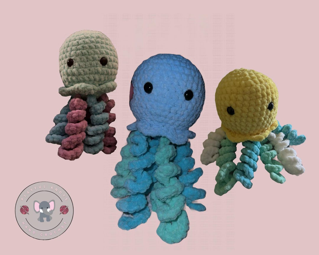 Crochet Fluffy Octopus , Teddy Octopus, Custom Colours, Handmade ...