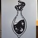 Potion Bottle midnight Lino Cut Block Print in Black - Etsy