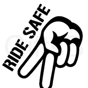 Ride Safe Motorcycle Respect, 2 Fingers Down - Vinyl Decal - Bikers ...