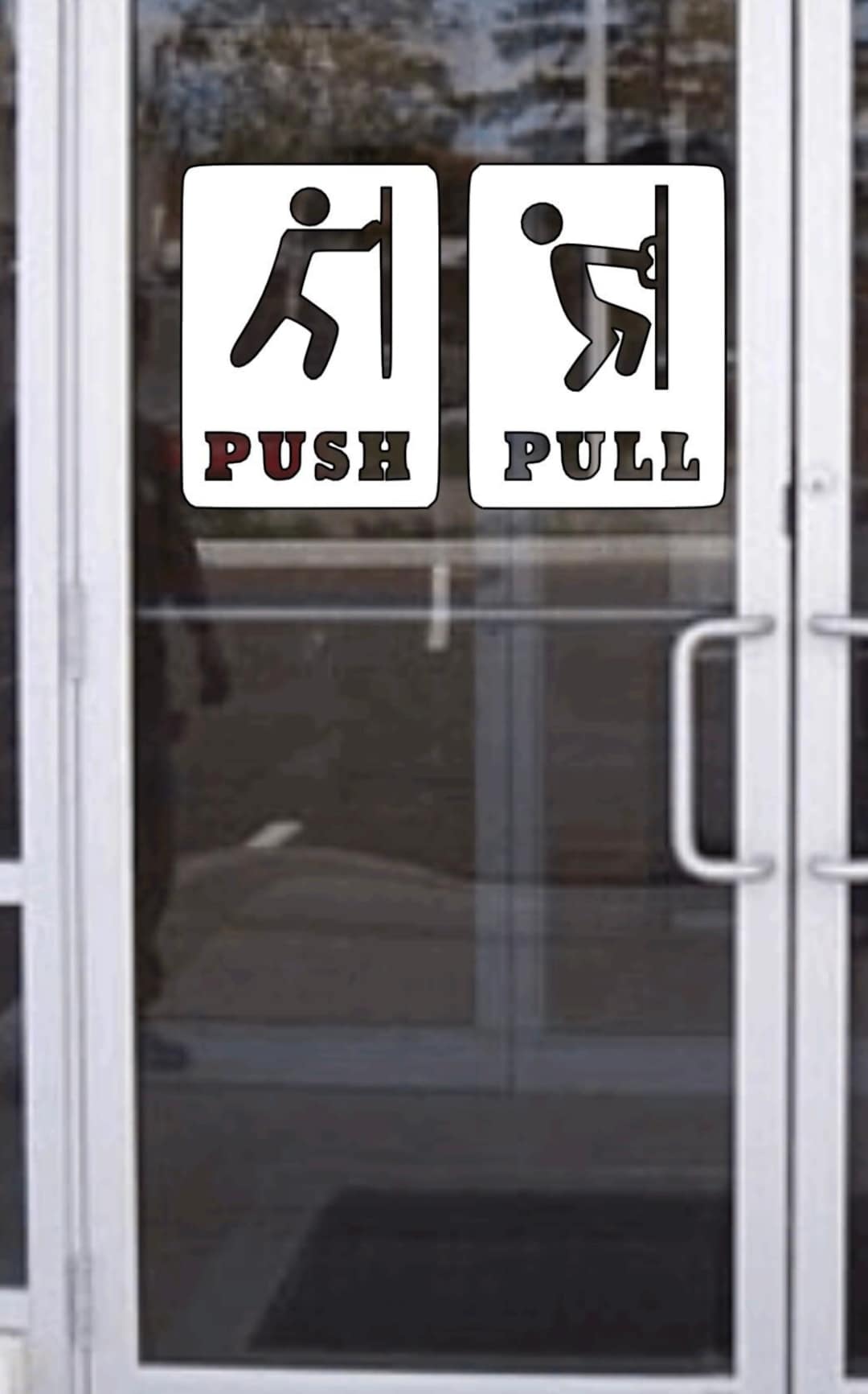 Push and Pull Vinyl Decal Sticker Safety Signs Ideal for Windows, Doors ...