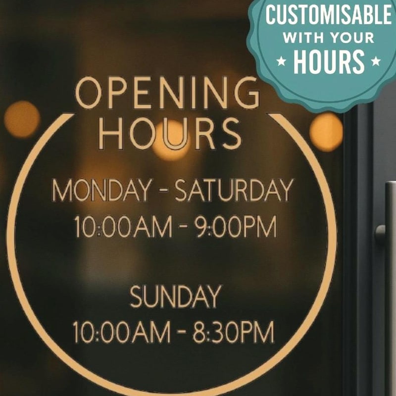 Opening Times Sign - Etsy UK