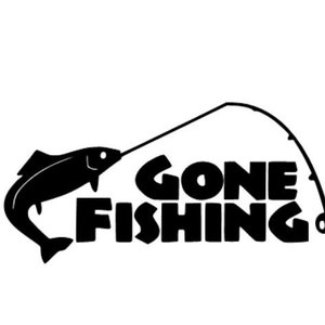 Fishing Sticker - Fishing Label - Gone Fishing - Fishing Decal ...