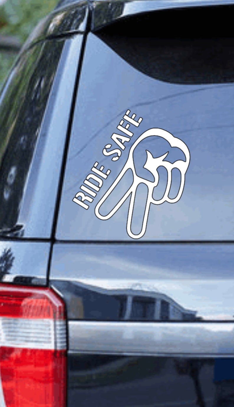 Ride Safe Motorcycle Respect, 2 Fingers Down - Vinyl Decal - Bikers ...