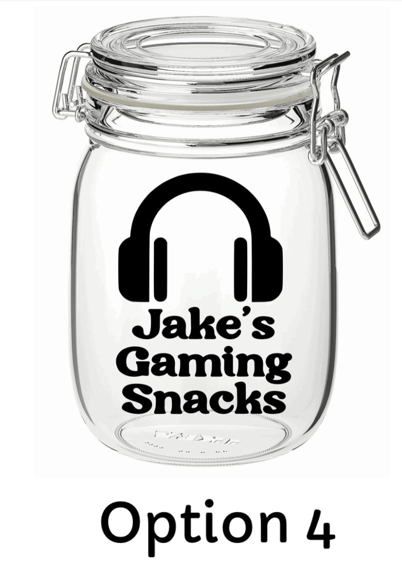 Personalised Gaming Snacks Jar Sticker Vinyl Decal Label - Etsy UK