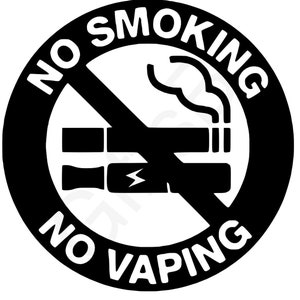 No Smoking No Smoking/no Vaping Sign for Shop Car Business Decal ...
