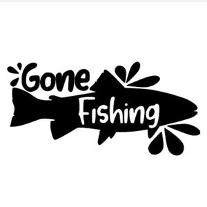 Fishing Sticker - Fishing Label - Gone Fishing - Fishing Decal ...