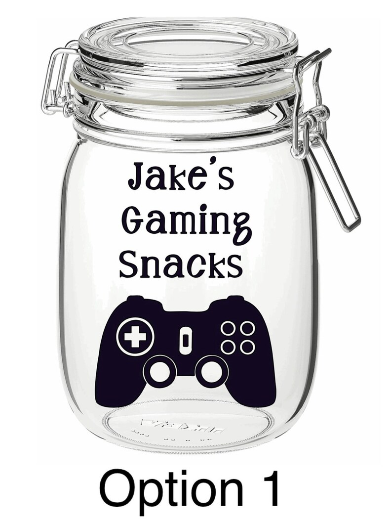 Personalised Gaming Snacks Jar Sticker Vinyl Decal Sticker | Etsy