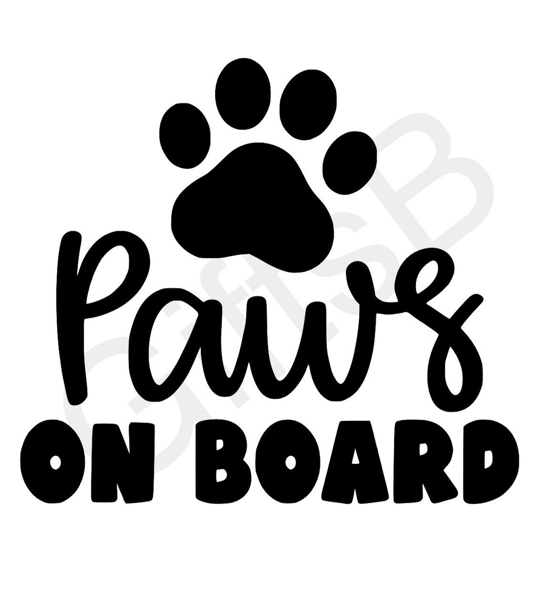 Paws on Board Car Sticker - Dog in Car - Decal Sticker - Dog on Board ...