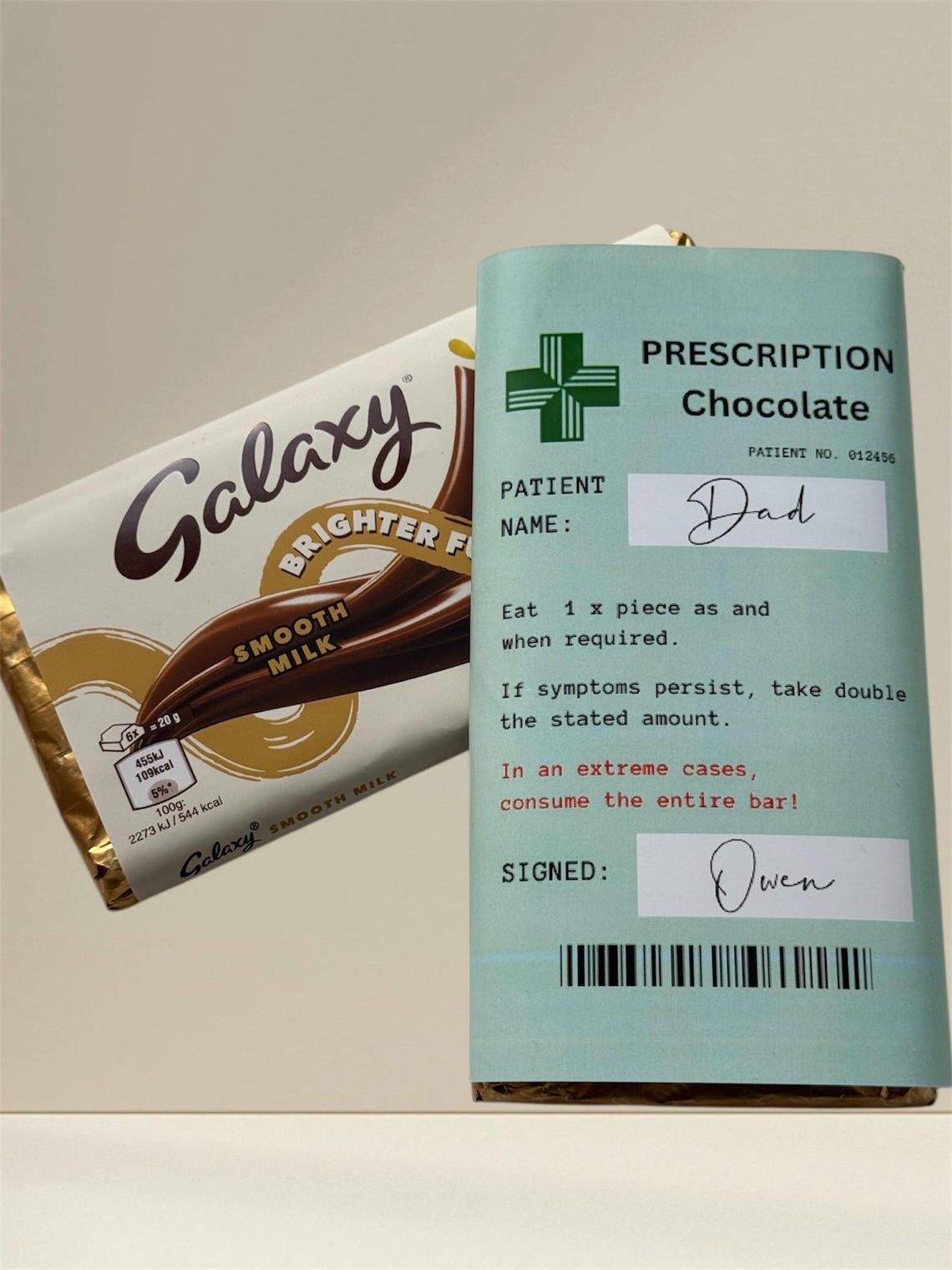 Personalised Prescription Chocolate Bar Wrapper Only, Novelty Gift, Fun ...