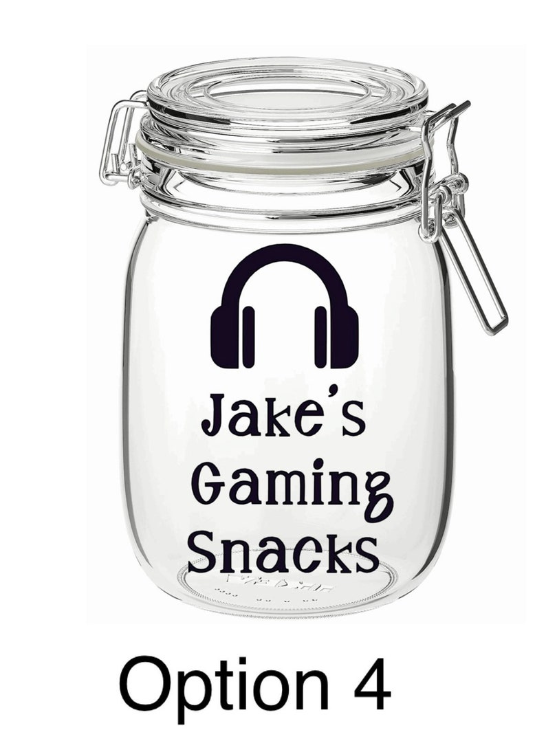Personalised Gaming Snacks Jar Sticker Vinyl Decal Sticker | Etsy