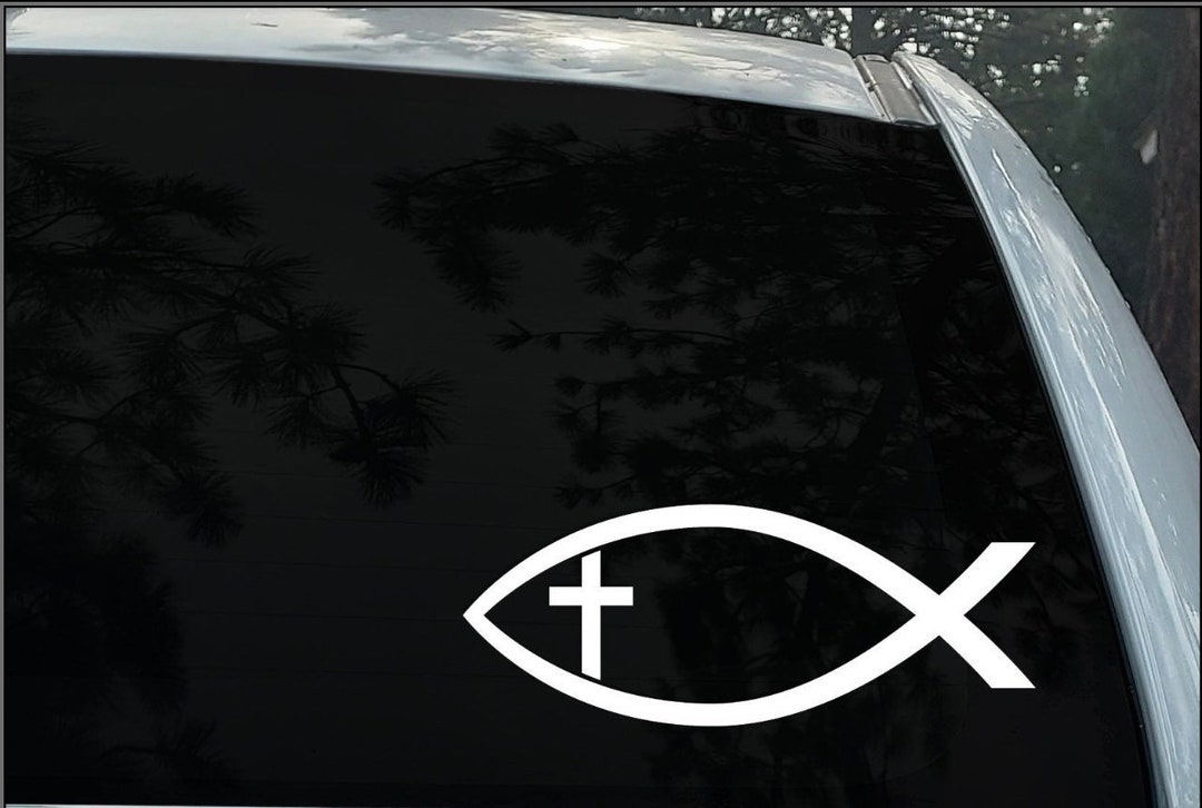 Ichthus Symbol Christian Fish Symbol - Jesus - Window Sticker - Car ...