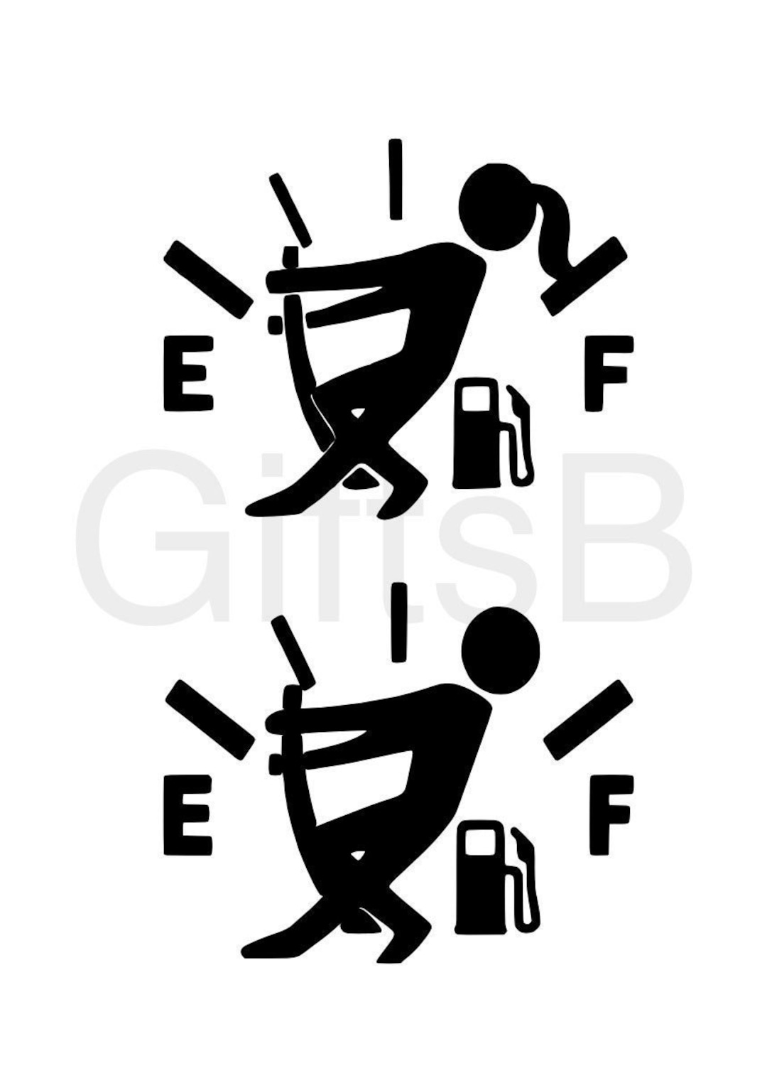 Fuel Cap Sticker - Fuel Gauge Decal - Petrol Cap Sticker - Running on ...