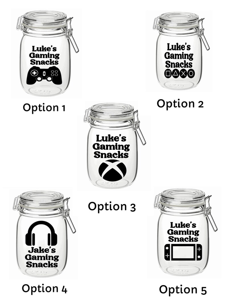 Personalised Gaming Snacks Jar Sticker Vinyl Decal Sticker - Etsy