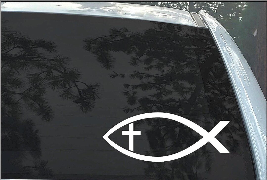 Ichthus Symbol Christian Fish Symbol - Jesus - Window Sticker - Car ...